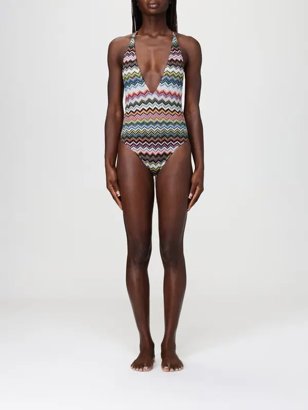 Missoni Zigzag Pattern Halterneck One-piece Swimsuit - Multicolor