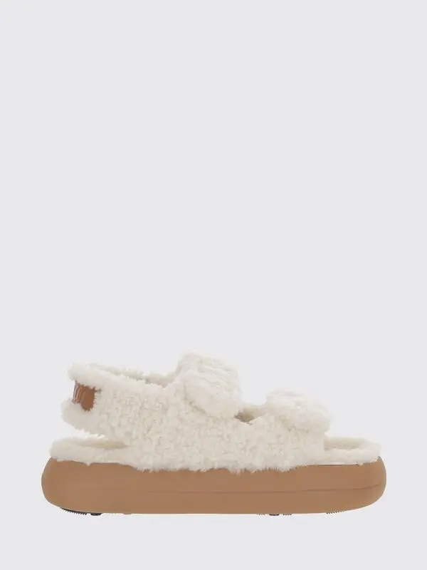 Moon Boot Shearling Sandal - White