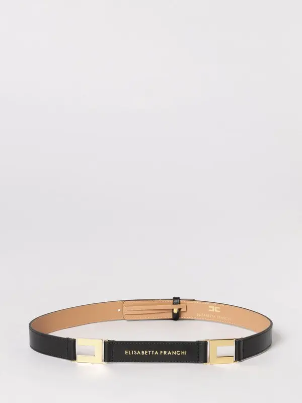 Elisabetta Franchi Leather Belt - Black