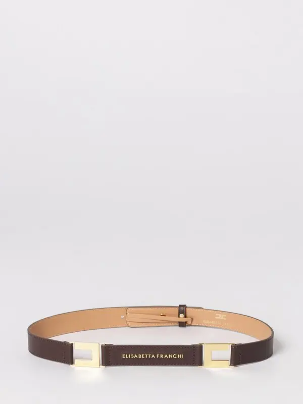Elisabetta Franchi Leather Belt - Cocoa