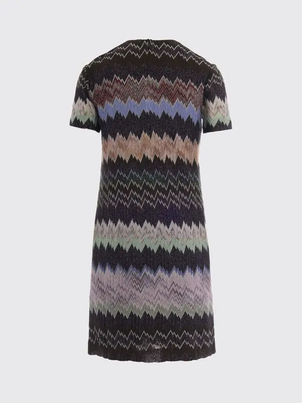 Missoni Short Sleeve Zigzag Knit Dress - Black
