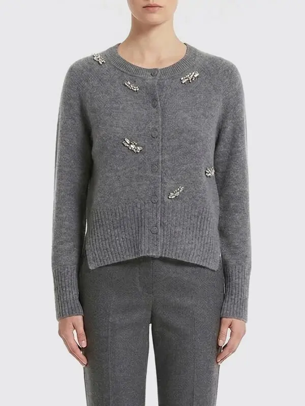 Simone Rocha Cashmere Cardigan With Rhinestone Embellishments