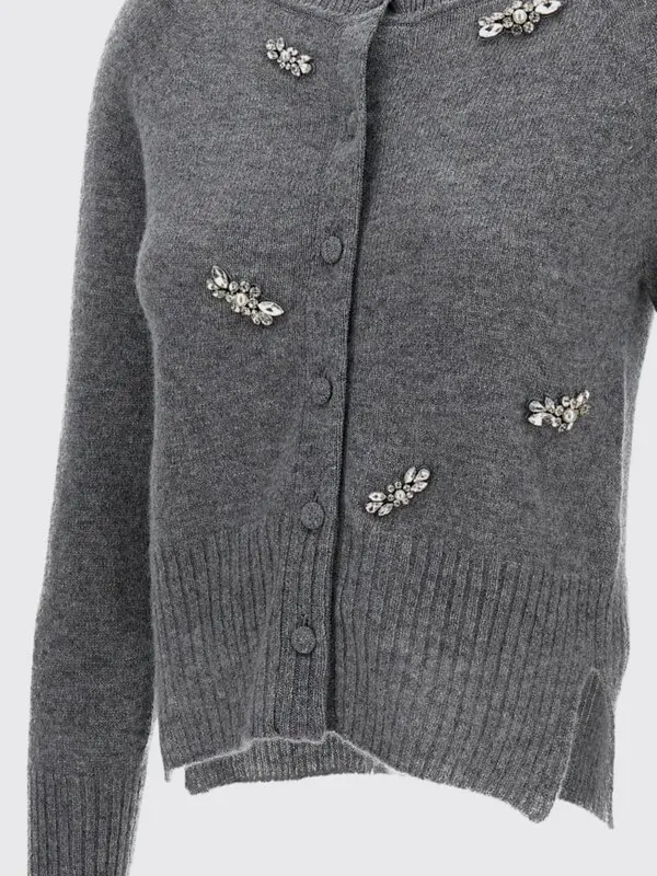 Simone Rocha Cashmere Cardigan With Rhinestone Embellishments