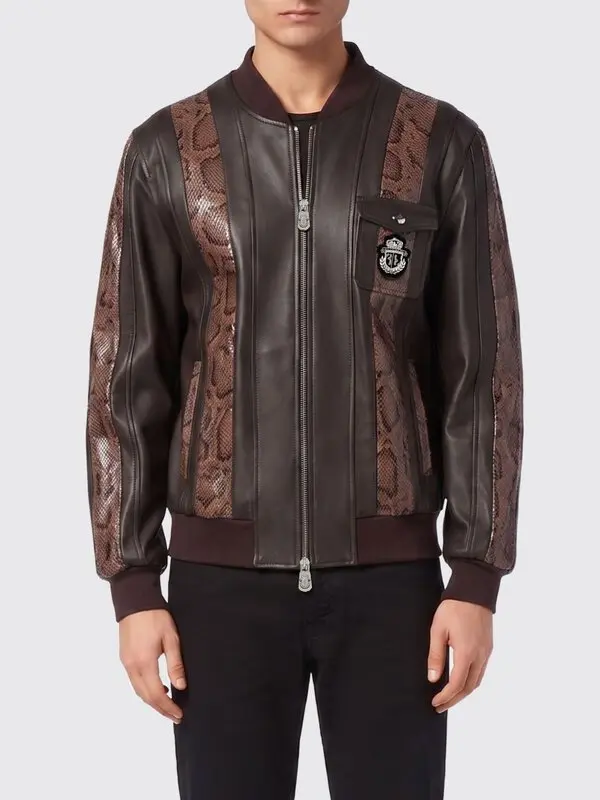 BILLIONAIRE Leather Bomber Jacket