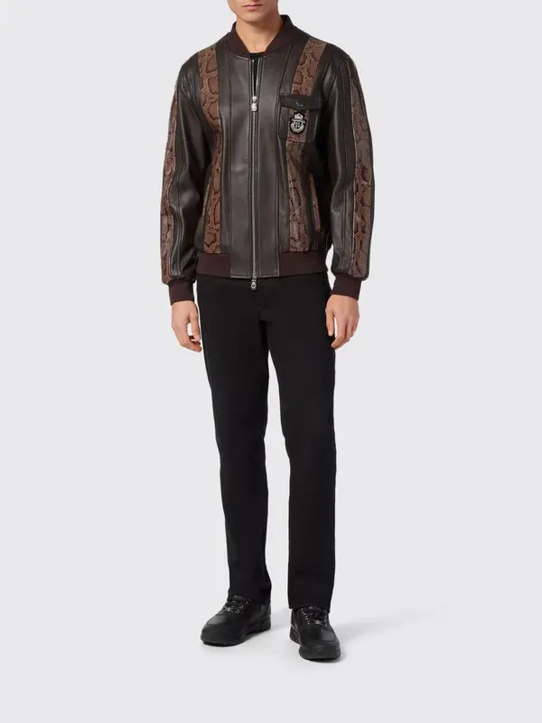 BILLIONAIRE Leather Bomber Jacket
