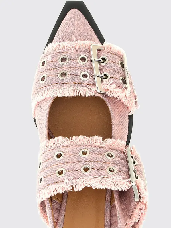 GANNI Organic Cotton Canvas Ballerinas