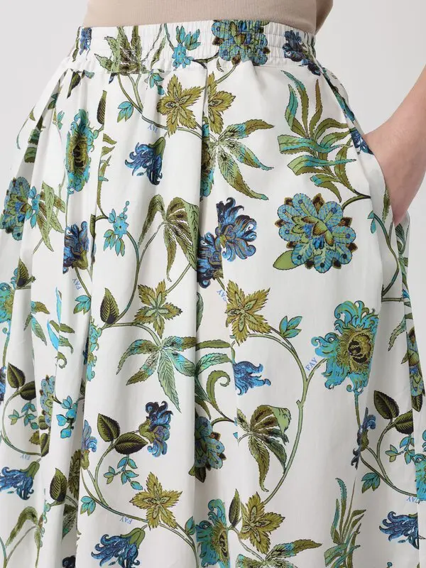 FAY Printed Cotton Midi Skirt