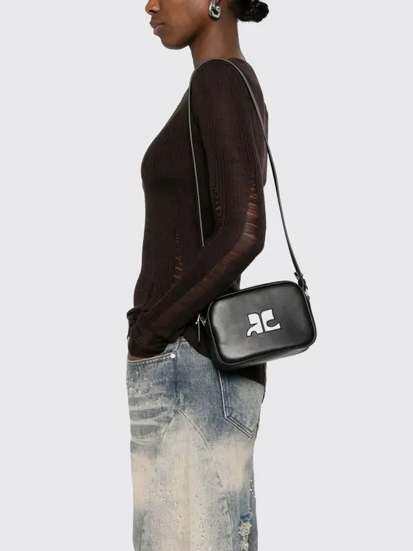 COURREGES Logo Detail Mini Bag - Black