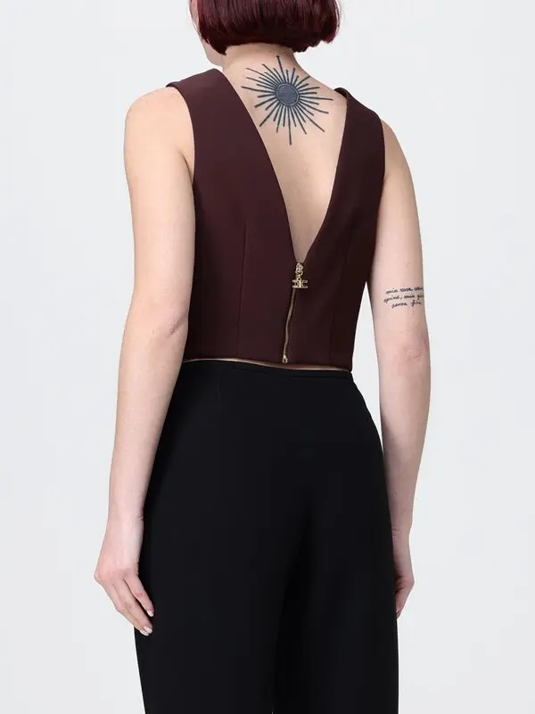 Elisabetta Franchi Crepe Top - Cocoa