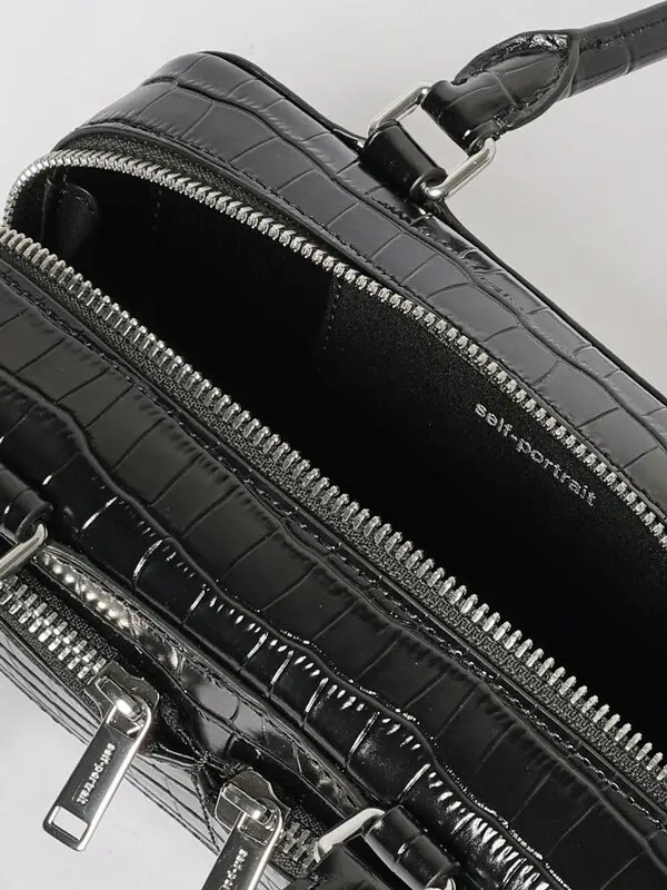 SELF-PORTRAIT Croc Effect Shoulder Bag