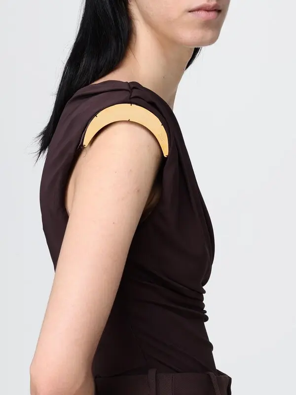 Elisabetta Franchi Draped One-shoulder Bodysuit - Cocoa