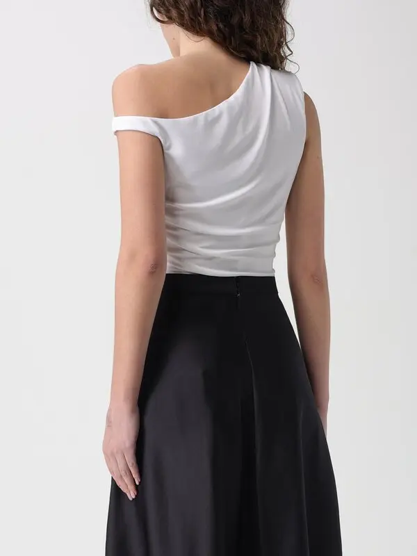 Elisabetta Franchi Draped One-shoulder Bodysuit - Ivory
