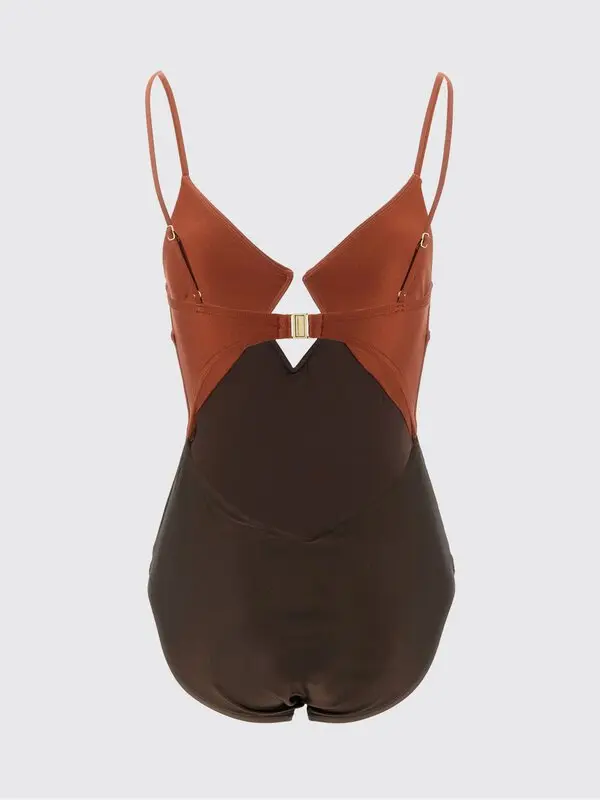 Zimmermann Abstract Print V-neck One-piece Swimsuit