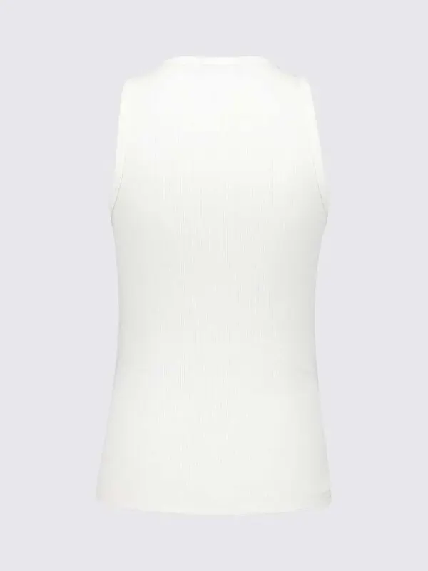 Rabanne Ribbed Tank Top With Embellished Detail - White