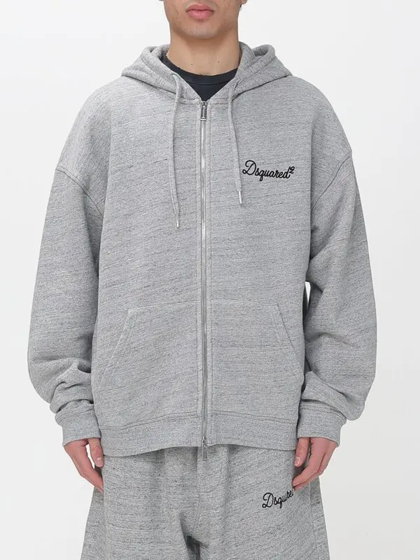 Dsquared2 Cotton Zip-up Hoodie With Drawstring