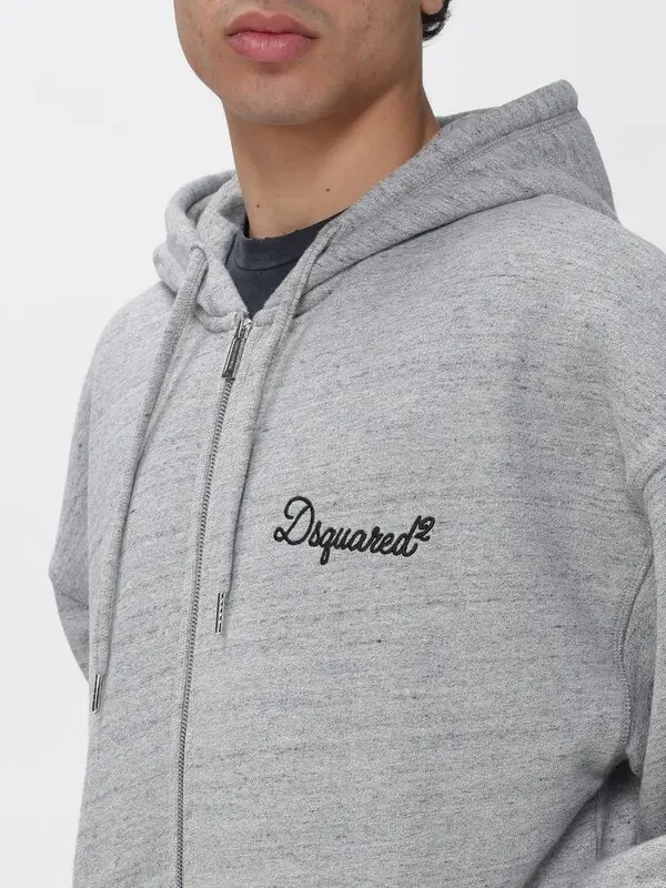 Dsquared2 Cotton Zip-up Hoodie With Drawstring
