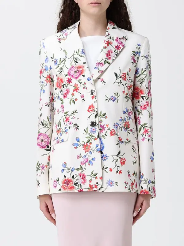 Liu Jo Single-breasted Floral Cotton Blazer