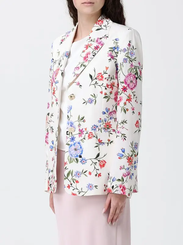 Liu Jo Single-breasted Floral Cotton Blazer