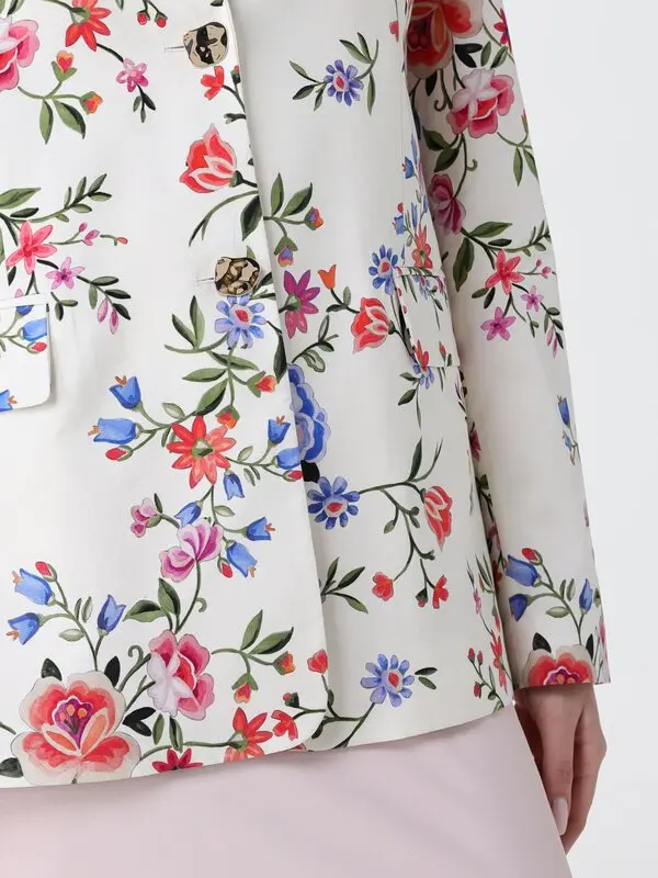 Liu Jo Single-breasted Floral Cotton Blazer
