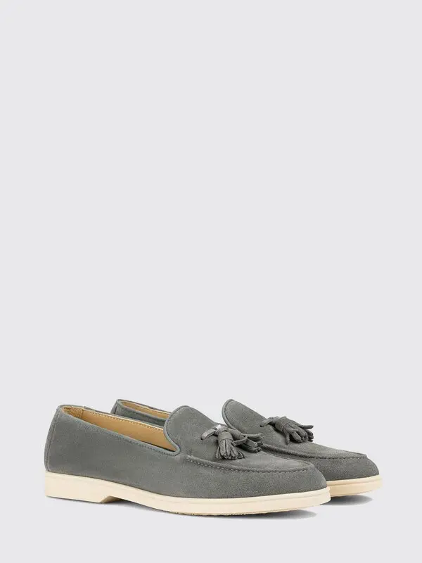 DOUCAL'S Suede Tassel Loafers - Grey