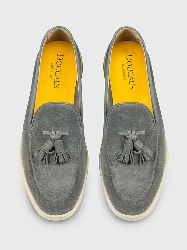 DOUCAL'S Suede Tassel Loafers - Grey