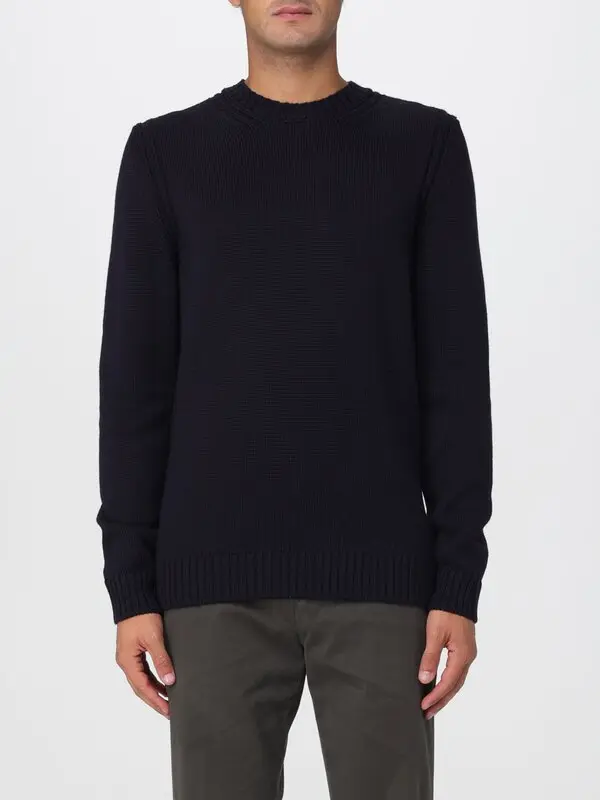 DONDUP Crew Neck Ribbed Jumper - Blue