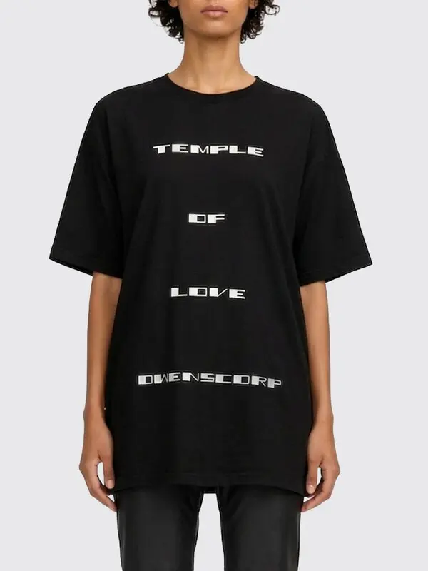 Rick Owens Cotton Slogan Print T-shirt