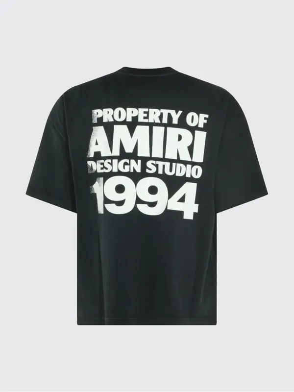 Amiri Contrasting Logo Cotton T-shirt With Dropped Shoulders - Grey