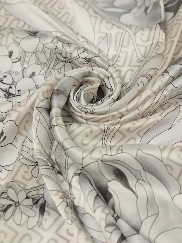 Liu Jo Peony Printed Polyester Foulard - Multicolor