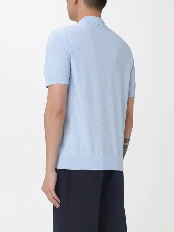 PAOLO PECORA Cotton Blend Polo Shirt - Gnawed Blue