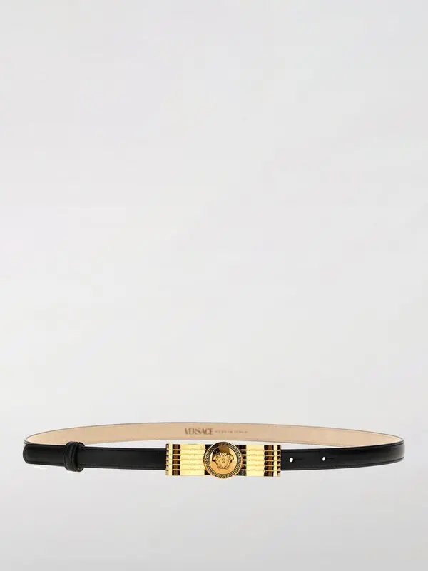 Versace Medusa Buckle Skinny Belt