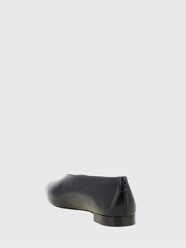 JIMMY CHOO Margot Smooth Leather Ballerina Flats With Rear Monogram