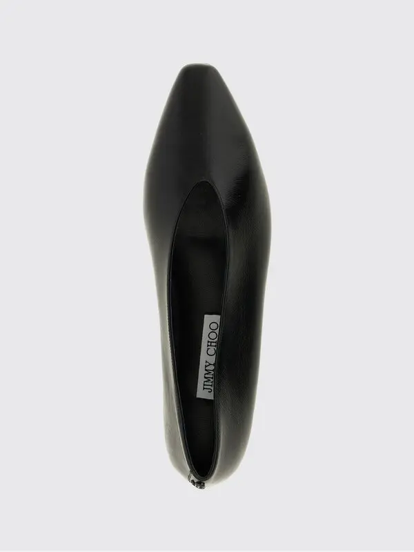 JIMMY CHOO Margot Smooth Leather Ballerina Flats With Rear Monogram