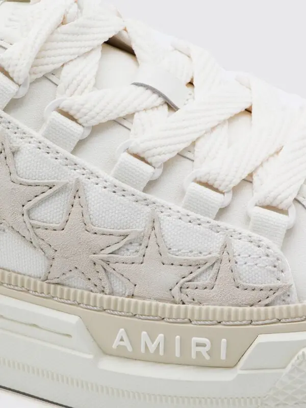 Amiri Stars Court Low-top Canvas And Suede Sneakers With Star Appliqués