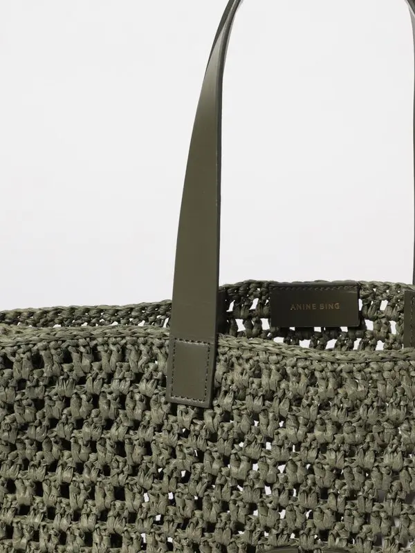 ANINE BING Rio Perforated Raffia Bag