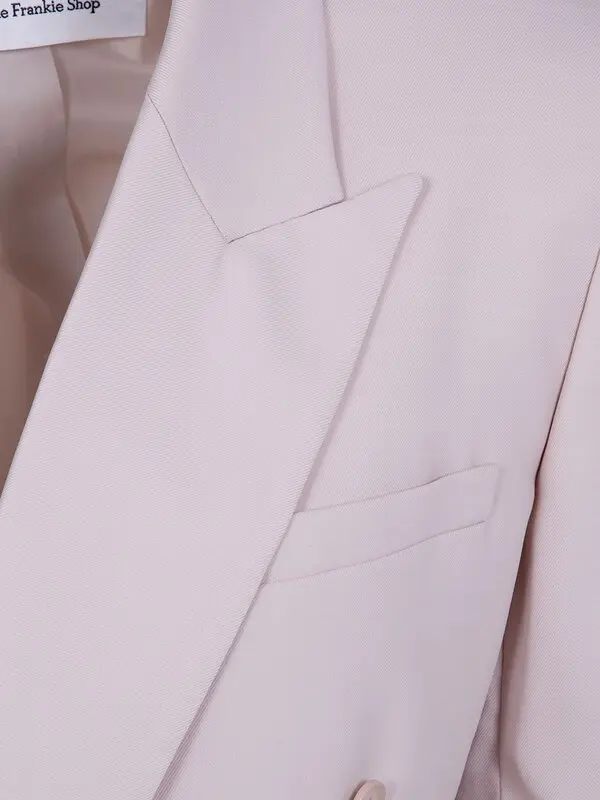 THE FRANKIE SHOP Cropped Double-breasted Wool-blend Blazer With Peak Lapels