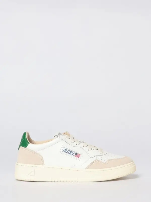 AUTRY Medalist Low Sneakers In Textured Calfskin - Beige