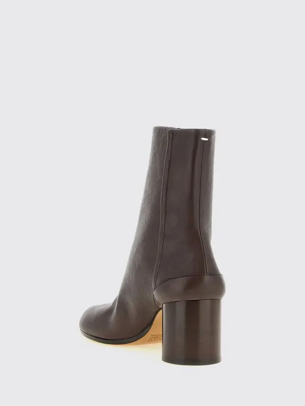 MAISON MARGIELA Tabi Lambskin Ankle Boots With Cylindrical Heel - Dark