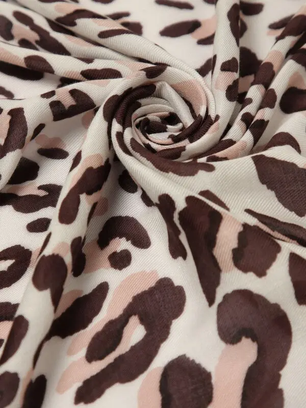Liu Jo Viscose Scarf With Animal Print And Monogram - Fa01