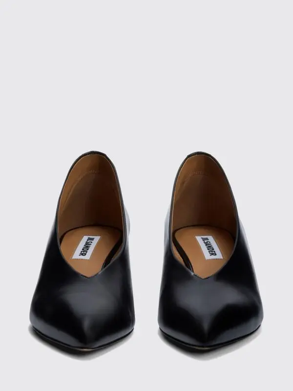 JIL SANDER Arc Calf Leather Pumps - Black