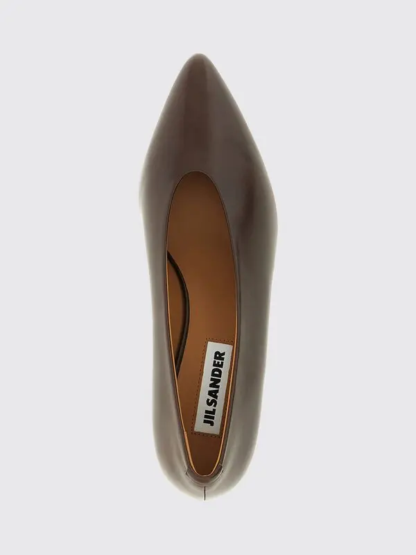 JIL SANDER Arc Calf Leather Pumps - Brown