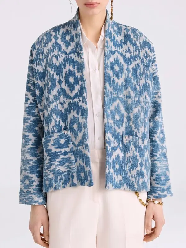 Momoni Cotton Kimono Jacket With Fringes