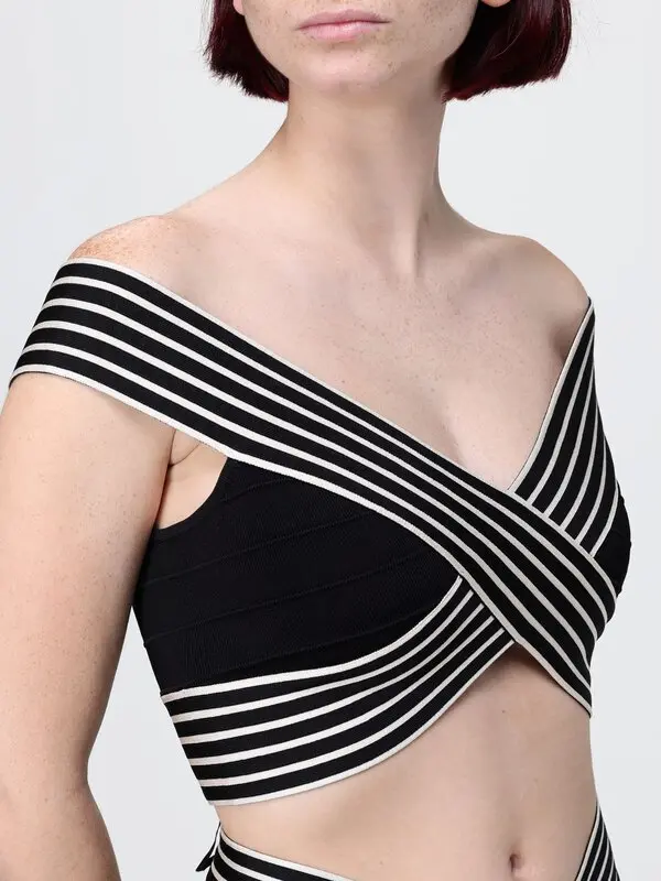 Elisabetta Franchi Cropped Fit Jersey Top - Black