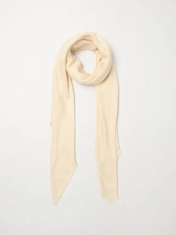 Elisabetta Franchi Viscose Blend Scarf With Jacquard Logo - Butter