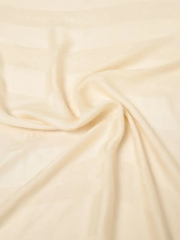 Elisabetta Franchi Viscose Blend Scarf With Jacquard Logo - Butter