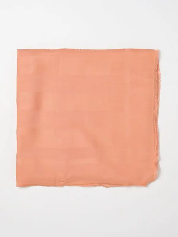 Elisabetta Franchi Viscose Blend Scarf With Jacquard Logo - Peach