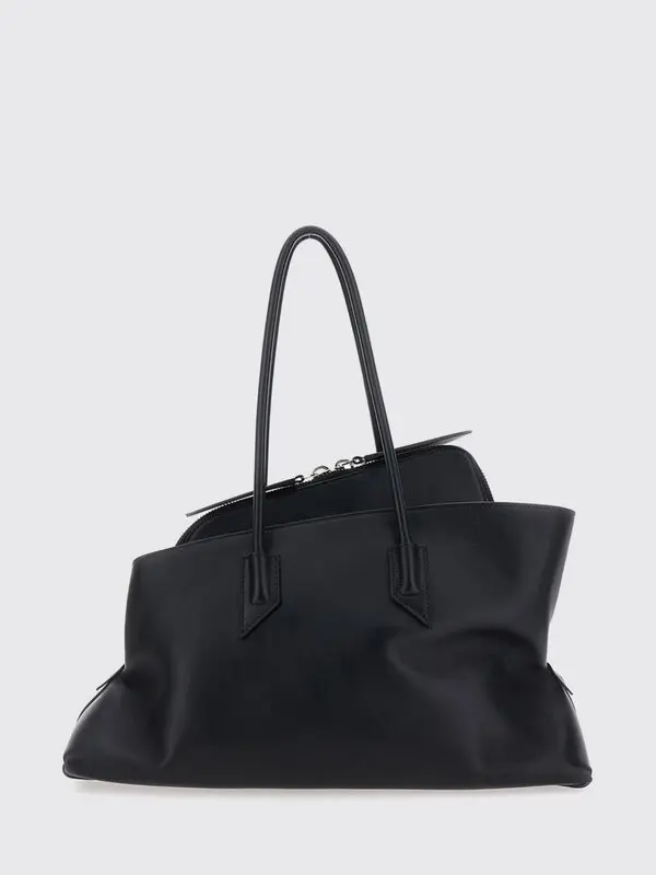 Attico Leather Shoulder Bag - Black