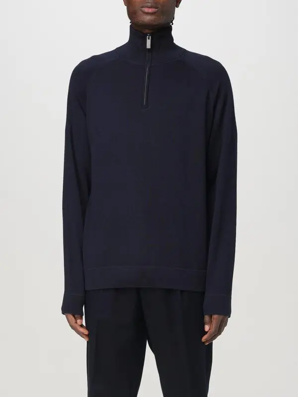 PAOLO PECORA Pullover With Quarter Zip - Blue