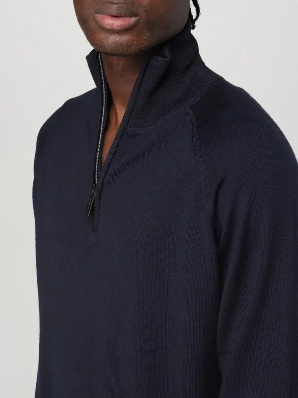 PAOLO PECORA Pullover With Quarter Zip - Blue