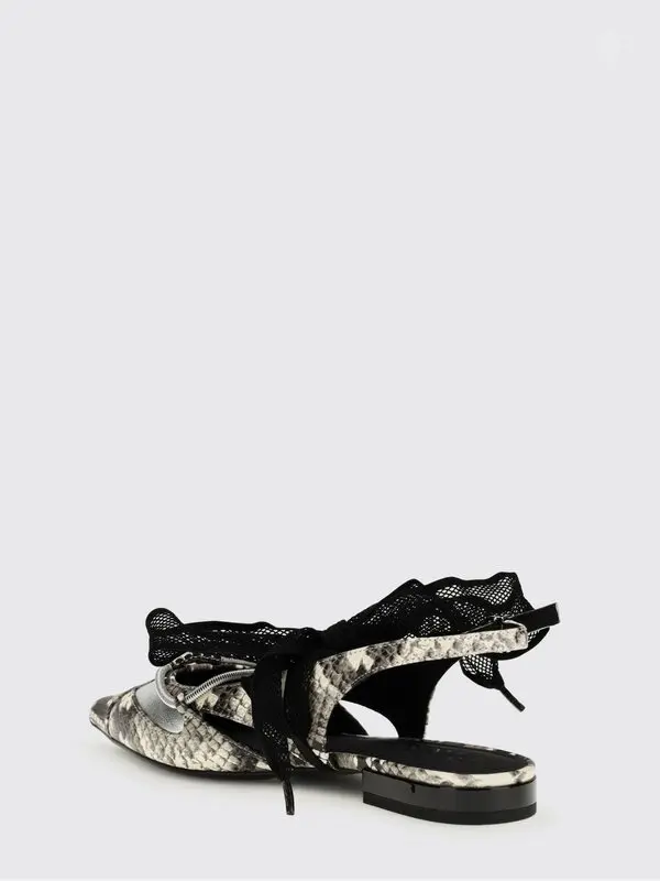Pinko Roccia Python Print Leather Ballerinas